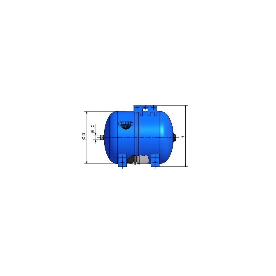 ΚΛΕΙΣΤΟ ΔΟΧΕΙΟ ΔΙΑΣΤΟΛΗΣ 100 LT ZILMET 10 bar ΟΡΙΖΟΝΤΙΟ ΥΔΡΕΥΣΗΣ τιμή